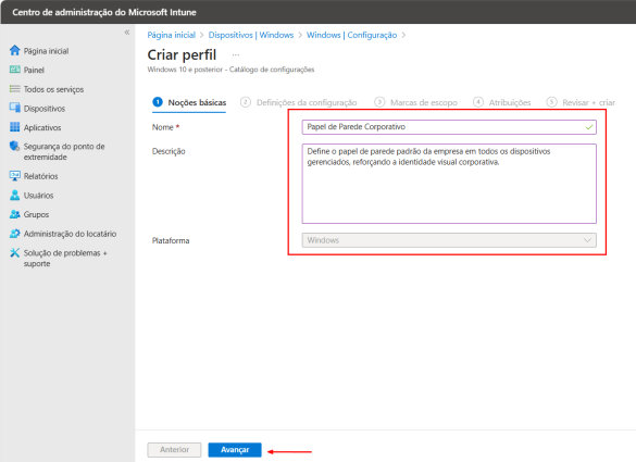Microsoft Intune - Wallpaper e Lockscreen Windows Pro - Jornada 365